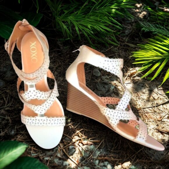 XOXO | Shoes | New Xoxo Cream Sabrina Wedge Sandals | Poshmark